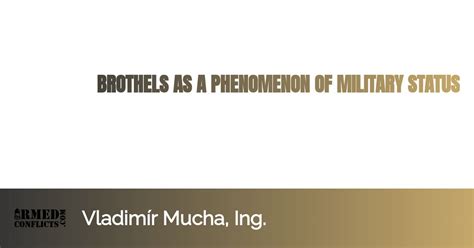 Brothels As A Phenomenon Of Military Status