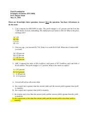 Winnie Lei FIN 3000 Final Examination Docx Final Examination