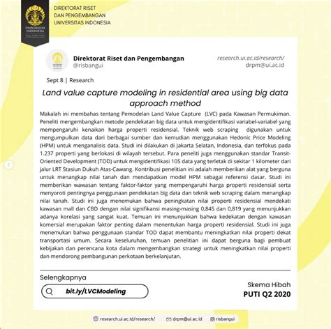 Pemodelan Land Value Capture Lvc Direktorat Pendanaan Dan Ekosistem