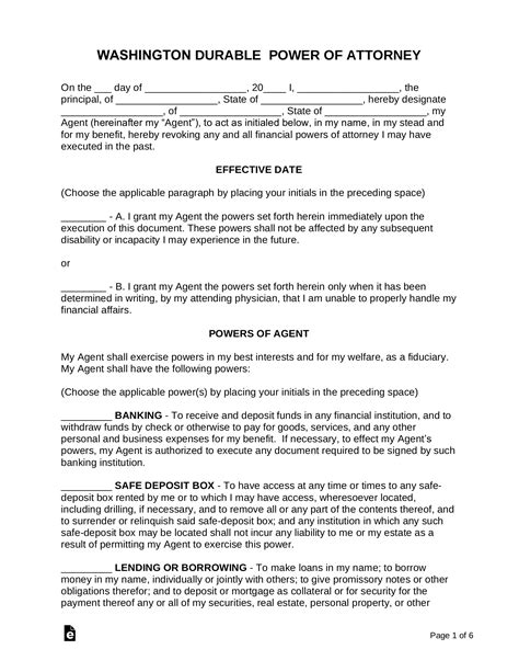Free Simple Page Power Of Attorney Form Pdf Word Hot Sex Picture