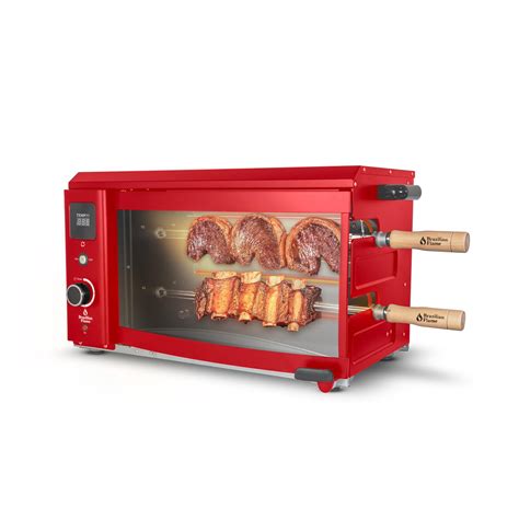 Brazilian Flame Rotisserie Grill Roaster With 2 Auto Rotating Indoor