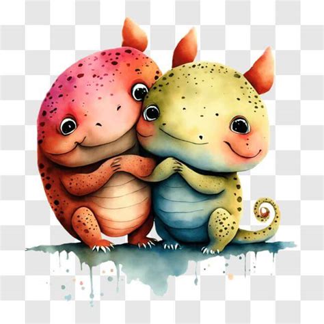 Download Two Lizards Hugging Each Other In A Unique Display Of