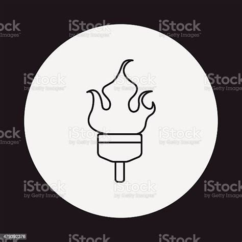 Torch 꺾은선형 아이콘크기 0명에 대한 스톡 벡터 아트 및 기타 이미지 0명 2015년 반짝이는 Istock