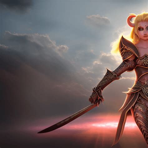 Warrior Princess Peach Demon Hybrid In Wrath Armor By Wlop · Creative