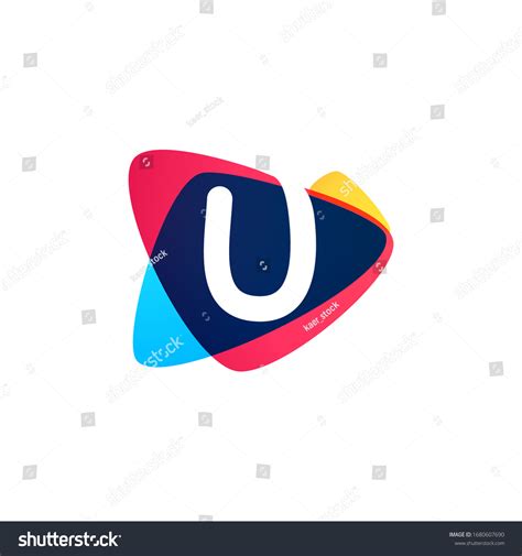 Letter U Logo Dynamic Triangle Intersection Stock Vector Royalty Free Shutterstock