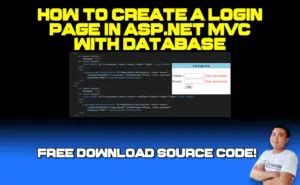 How To Create A Login Page In Asp Net Mvc With Database