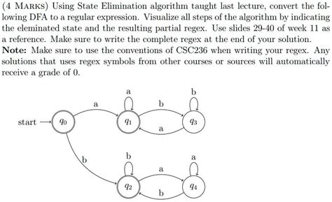 Marks Using State Elimination Algorithm Taught Last Lecture