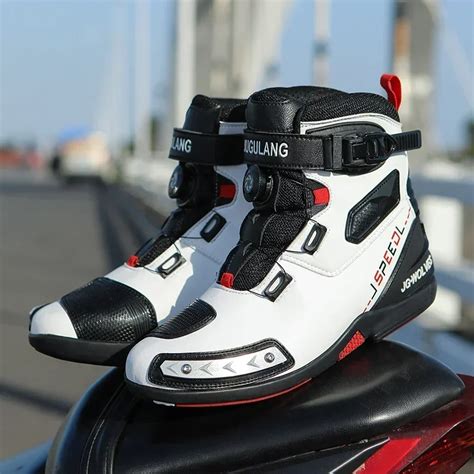 바이크 부츠 라이딩 신발 패드 남성용 가죽 오토바이 미끄럼 방지 내마모성 라이더 레이싱 9부 티몬