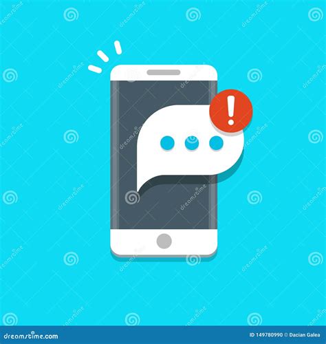 New Messages Notification On Mobile Phone Vector Illustration Message