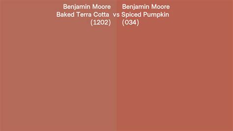 Benjamin Moore Baked Terra Cotta Vs Spiced Pumpkin Side By Side Comparison