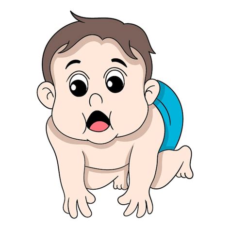 El bebé está gateando tratando de acercarse Vector Premium