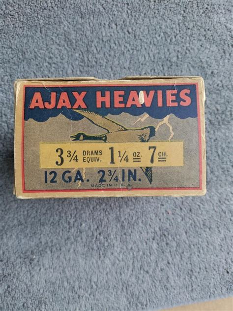 Us Cartridge Ajax Heavies Shot Gun Shell Ammo Box Calendar United