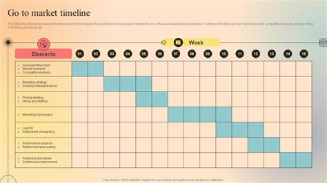 Go To Market Timeline Professional Services Business Market Entry Plan