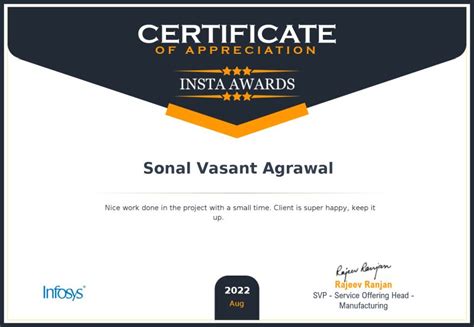 Sonal Agrawal On Linkedin Thankyou Infosys