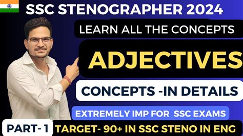 SSC STENO ADJECTIVE ENGLISH FOR STENO STENO ENGLISH CLASSES