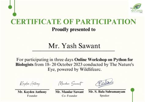 Attended Python Workshop By The Natures Eye Yash Sawant Posted On