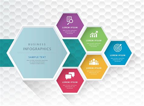 信息图形设计模板，业务数据流程图。矢量图演示模板素材 稿定设计