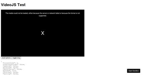 Videojs React Typescript Forked Codesandbox