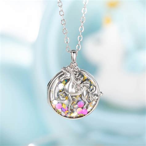 Personalized Photo Unicorn Necklace Unicorn Locket Pendant Necklace