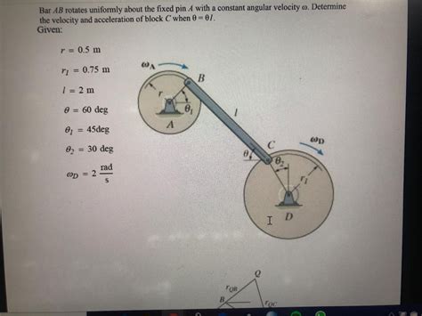 Solved Bar Ab Rotates Uniformly About The Fixed Pin A With A