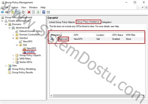 Group Policy İnheritance Enforce Ve Block Inheritance Filter Sistem Ve Network Dünyasına