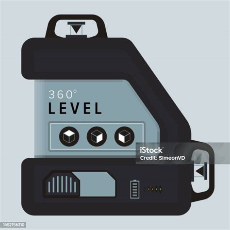 레이저 건물 수준 엔지니어링 측정 장비 건축업자를위한 최신 장치 3차원 형태에 대한 스톡 벡터 아트 및 기타 이미지 3차원