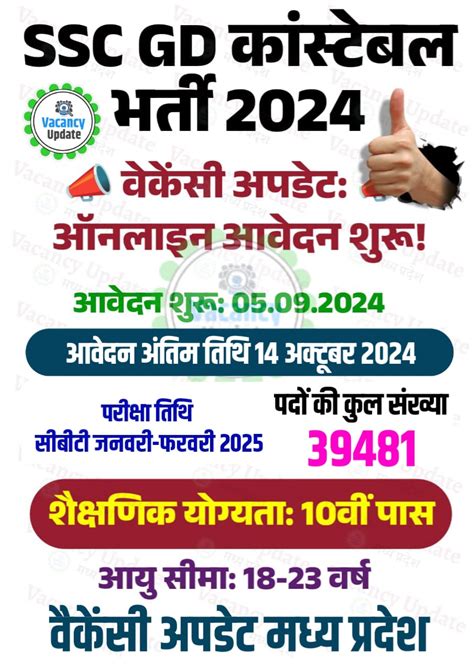 Ssc Gd Constable Recruitment 2024 Apply Online Vacancy Update Mp