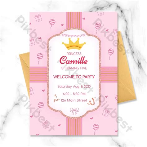 핑크 공주 생일 파티 초대장 Png Psd 무료 다운로드 Pikbest 핑크 공주 생일 파티 초대장 Png Psd 무료 다운로드 Pikbest