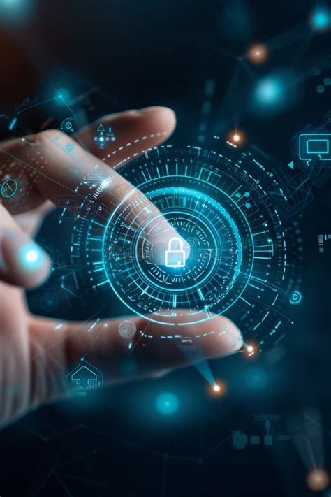 Ai Cyber Security Finger Reaching Holographic Security Interface Symbolizing Digital Protection