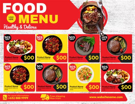 Food Menu Price List Template Postermywall