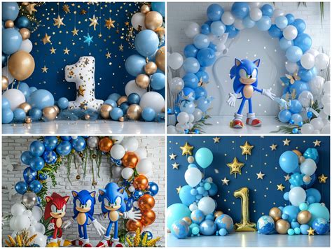 Sonic Birthday Backdrop Cake Smash Photography Png Digital Files Birthday Backdrop