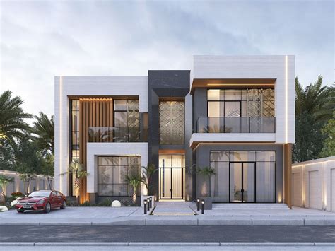 Villa 57 On Behance Facade House Modern Villa Design House