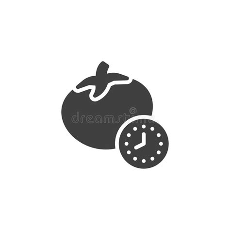 Clock And Tomato Vector Icon Stock Vector Illustration Of Glyph