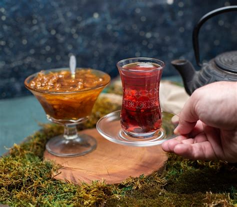 Having A Glass Of Tea With Confiture Free Photo