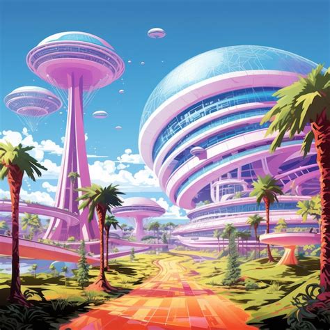 Premium Photo Futuristic Cosmic Resort For Intergalactic Tourists