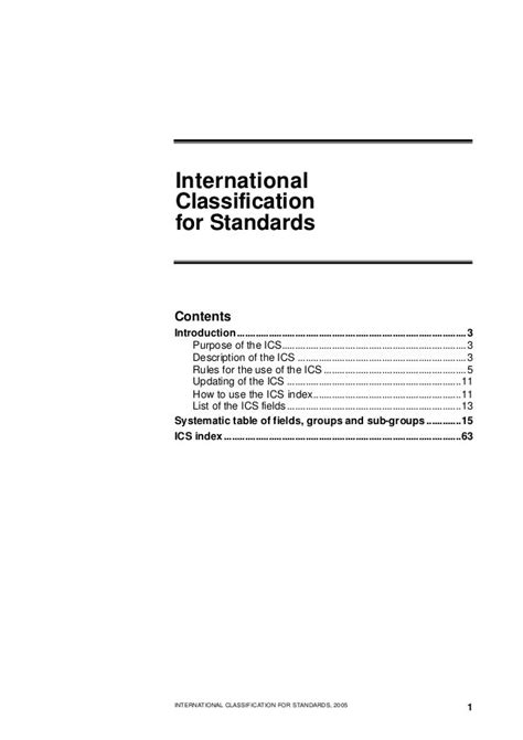 International Classification For Standards Material Classification A