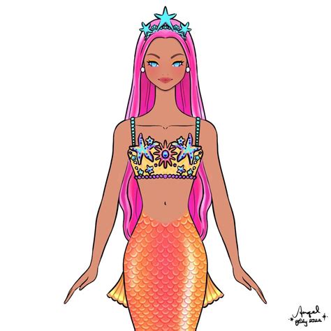 Barbie Fantasy Core Mermaids Odile Face Mold Dolls Concept Art From