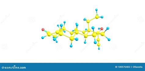 Levonorgestrel Molecular Structure Isolated On White Stock Illustration