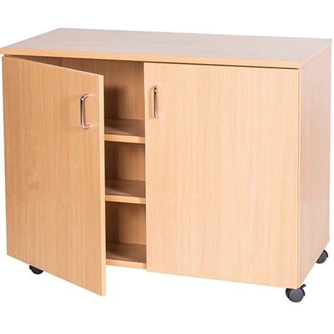 1024mm Wide Mobile Double Door Wooden Storage Cupboard 861mm High