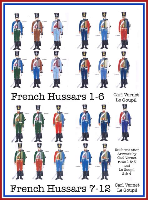 French Hussars Of The 1st 12th Regiments French Army Napoleonic Wars