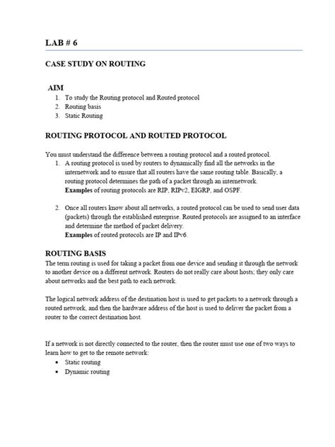 Lab 06 Download Free Pdf Routing Computer Network