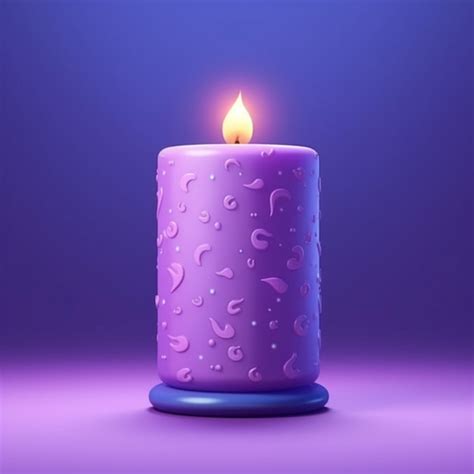 Premium Ai Image Purple Candle Flame Isolated Clay Cartoon Ai Generated