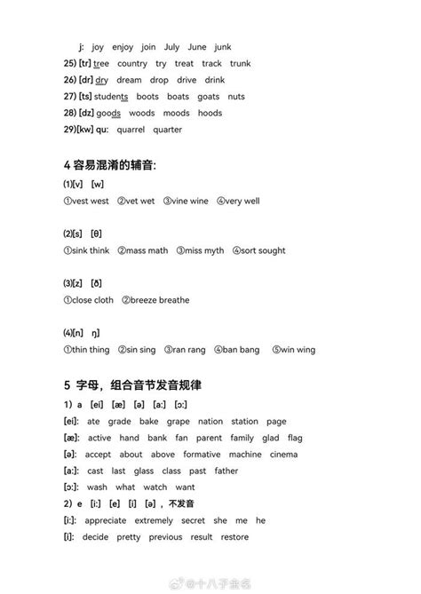 48个国际音标对应的字母组合