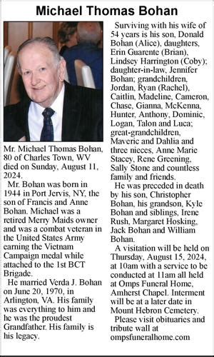Michael Thomas Bohan Obituaries Journal