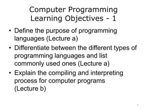 Computer Programming Lecture B Ppt
