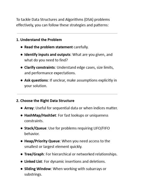 Dsa Techniques And Patterns Pdf Algorithms And Data Structures