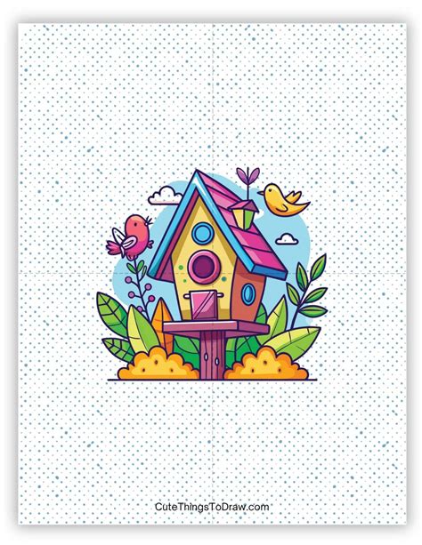 Cute Birdhouse Drawing Ideas Cute Things To Draw