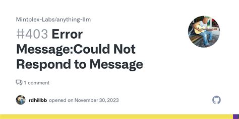 Error Messagecould Not Respond To Message · Issue 403 · Mintplex Labs