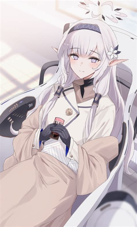 Purple Eyes Gloves Blue Archive Pointy Ears Hd Phone Wallpaper