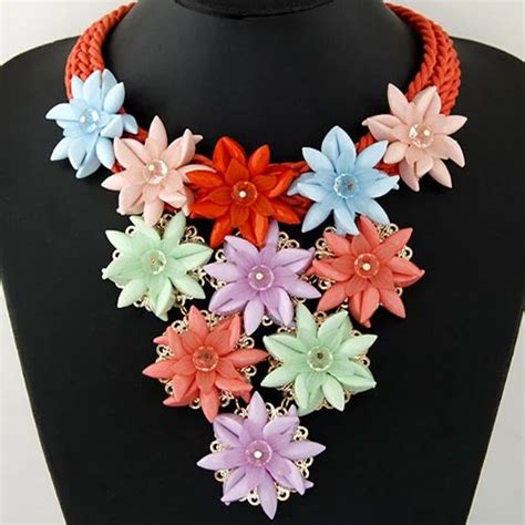 Floral Alloy And Acrylic Sweet Multi Color Flower Tassel Decorated Hand